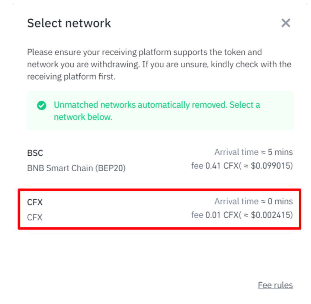 Binance | Conflux Documentation