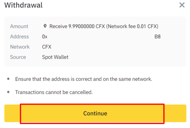 Binance | Conflux Documentation